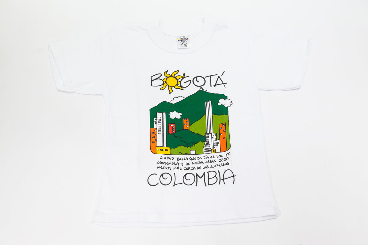 Camiseta estampada Bogotá niños – Artesanías Latinoamericanas